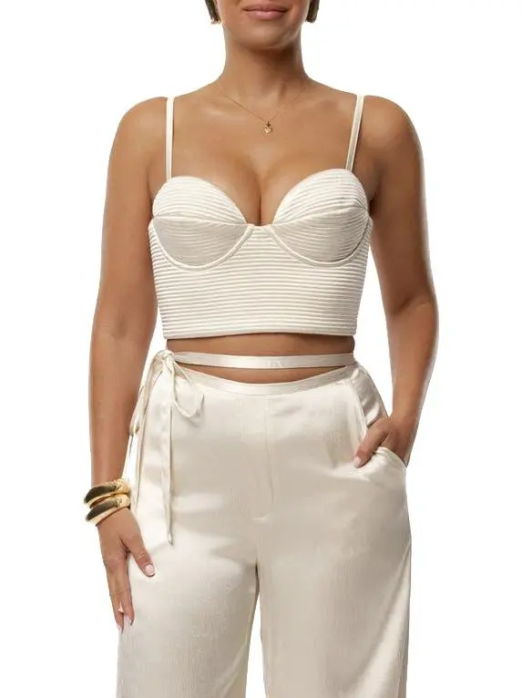 JLUXLABEL Textured Bustier Top - Ivory