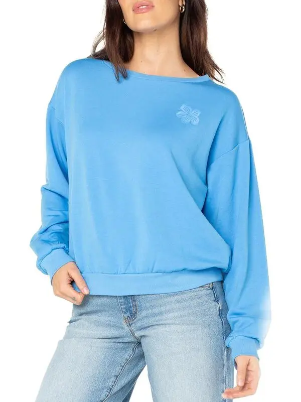 Roxy Surfing Moonlight Graphic Sweatshirt - Azure Blue