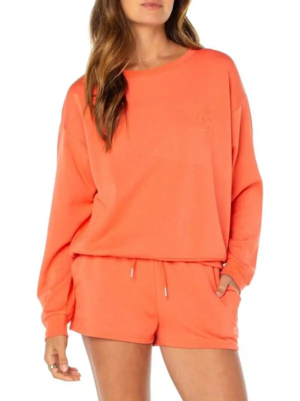 Roxy Surfing Moonlight Graphic Sweatshirt - Hot Coral