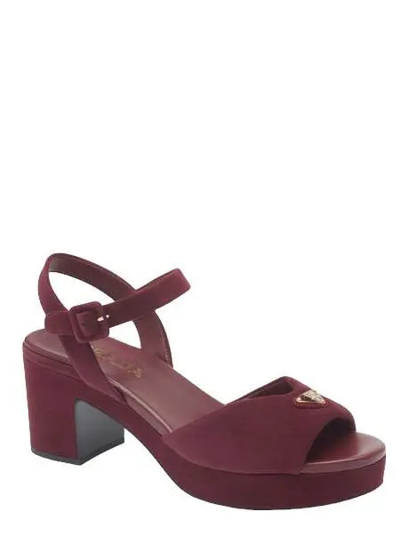 Prada Logo Platform Sandal - Bordeaux