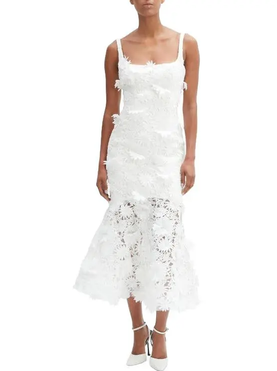 Bardot Marico Lace Midi Dress - Orchid White