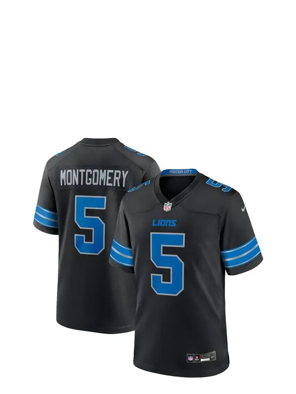 Nike David Montgomery Detroit Lions 2nd Alternate Game Jersey - Black
