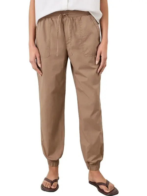 PACT Organic Cotton Stretch Poplin Jogger - Driftwood Brown