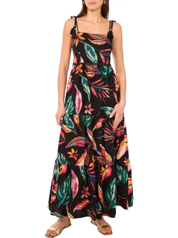 Vince Camuto Floral Tiered Maxi Dress - Mint Lime