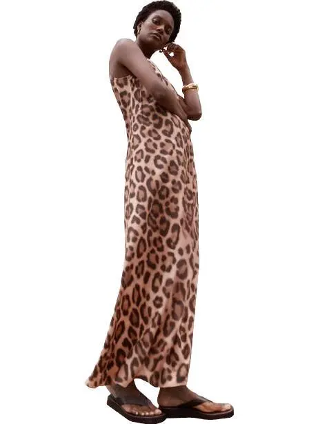 RO&ZO Sleeveless Printed Maxi Dress - Brown Leopard