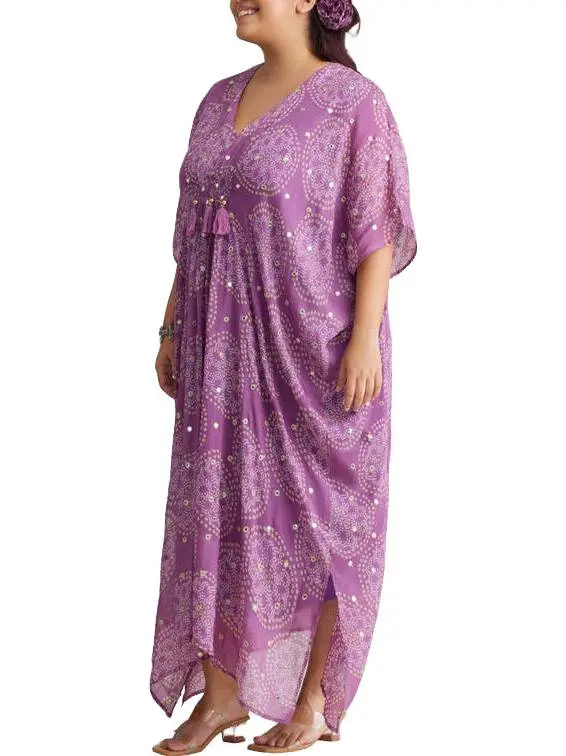 HOLICHIC Melanie Tassel Cover-up Maxi Dress - Purple