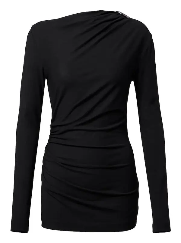 Brunello Cucinelli Monili Gathered Top - Black