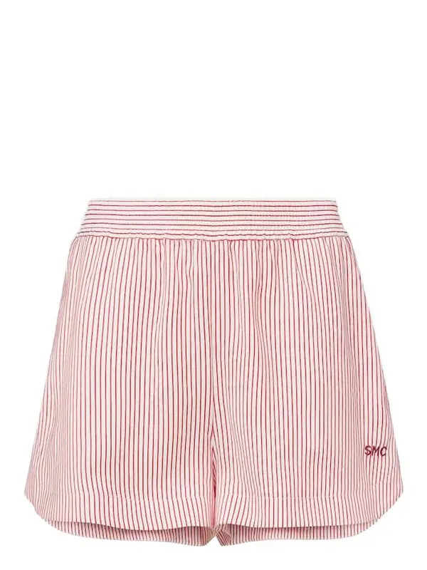 Stella McCartney Striped Silk Shorts - Red