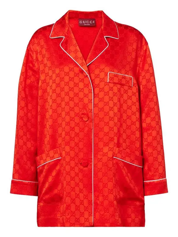 Gucci Gg Satin Shirt - Orange