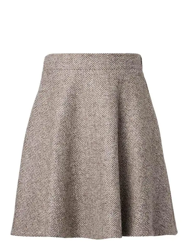 Brunello Cucinelli High-rise Wool-blend Miniskirt - Brown