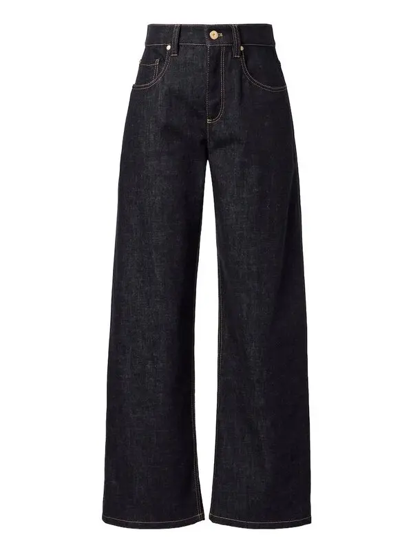 Brunello Cucinelli Mid-rise Wide-leg Jeans - Blue