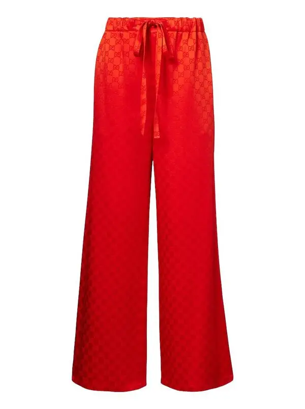 Gucci Gg Satin Wide-leg Pants - Orange