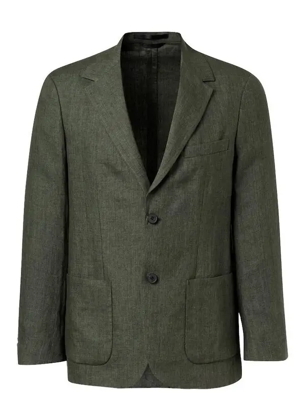 Sunspel Linen Blazer - Green