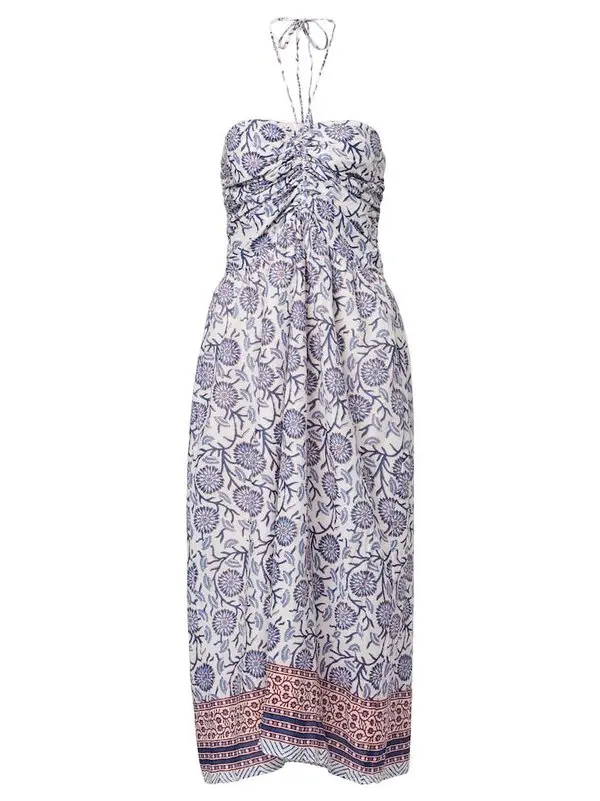 Velvet By Graham & Spencer Floral Cotton Midi Dress - White