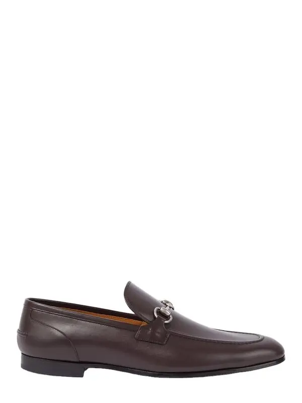 Gucci Jordaan Horsebit Leather Loafers - Burgundy
