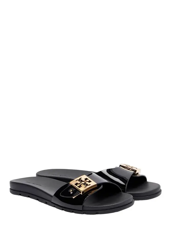 Tory Burch Double T Slides - Black