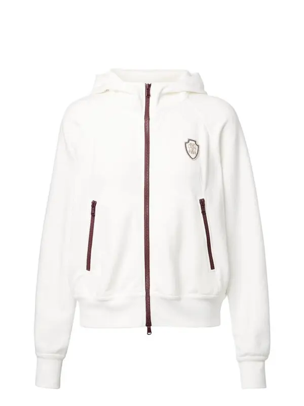 Brunello Cucinelli Cotton-blend Piqué Hoodie - White