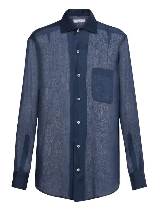 Loro Piana Semi-sheer Ramie Shirt - Blue