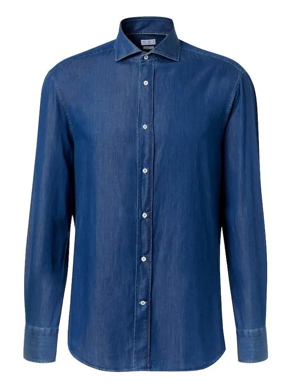 Brunello Cucinelli Cotton Denim Shirt - Blue