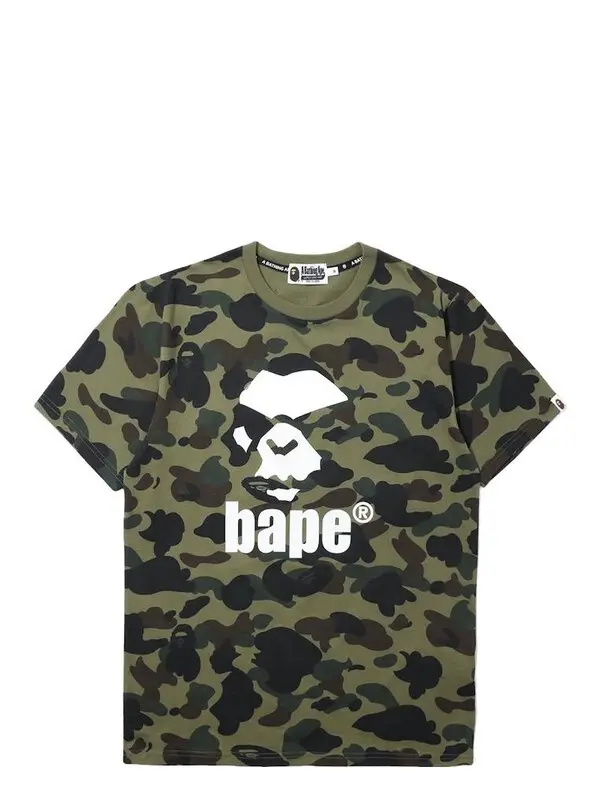 A BATHING APE 1st Camo Mad Ape Tee Shirt - Green