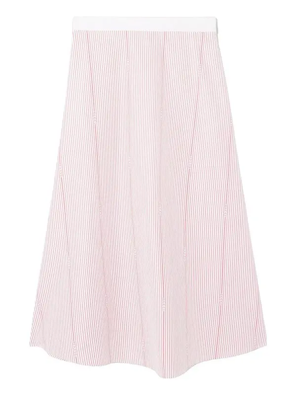 Gucci Striped Cotton-poplin Midi Skirt - Pink