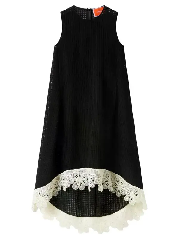 La DoubleJ La Scala Lace-embroidered Midi Dress - Black