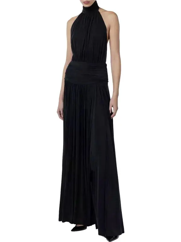 Elisabetta Franchi Draped Maxi Dress - Black