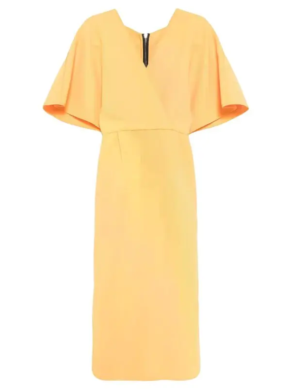 Maticevski V-neck Short Sleeve Dress - Yellow