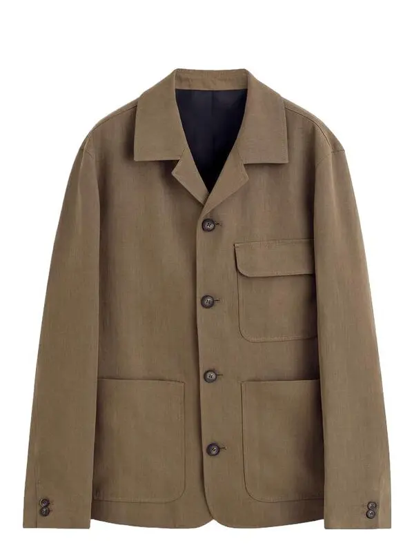 Cos Unstructured Linen Blazer - Beige