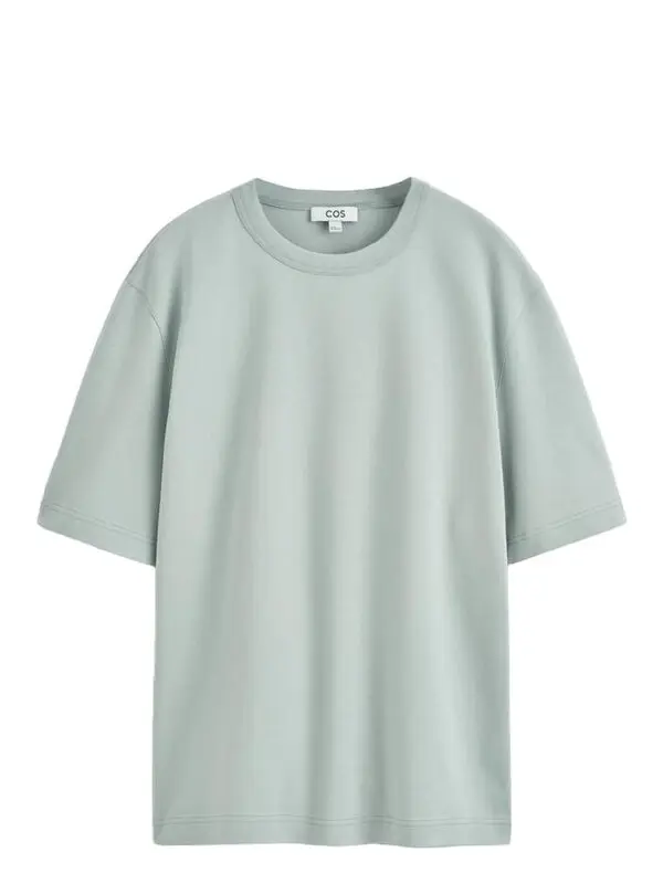 Cos Interlock Cotton Crew-neck T-shirt - Gray
