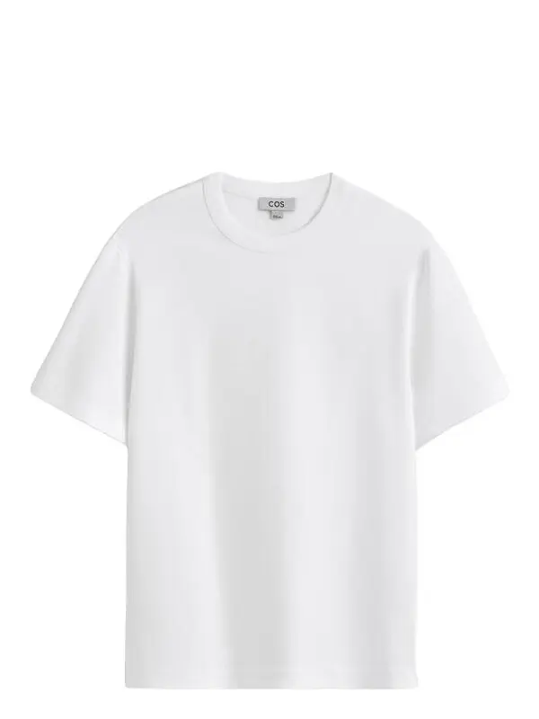 Cos Interlock Cotton Crew-neck T-shirt - White
