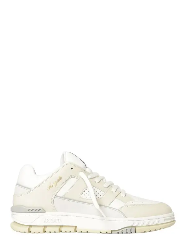 Axel Arigato Bicolour Low Top Leather And Nubuck Sneakers With Perforated Toe - Beige