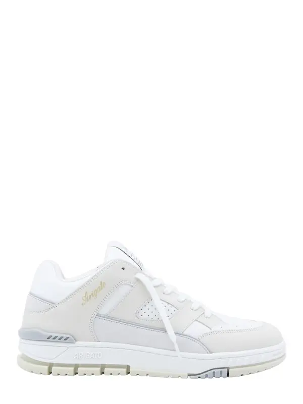 Axel Arigato Bicolour Low Top Leather And Nubuck Sneakers With Perforated Toe - Cream