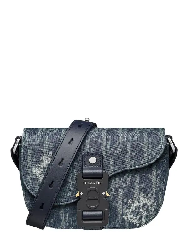 Dior X Denim Tears Saddle Pouch With Strap - Blue