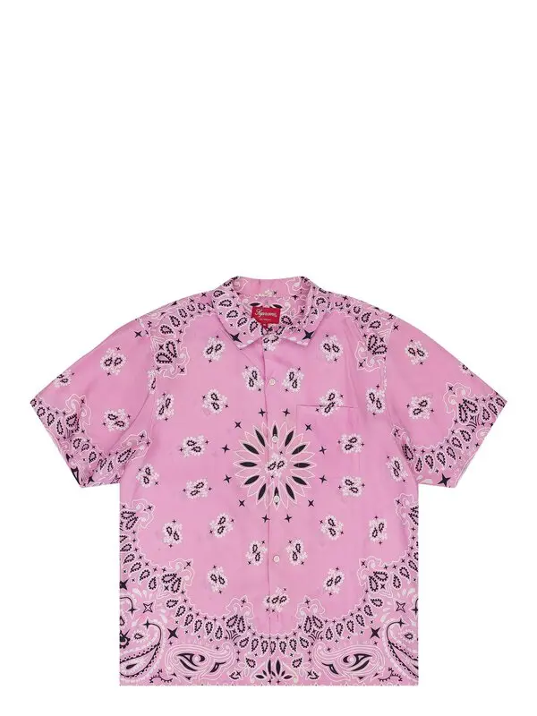 Supreme Bandana Silk Short-sleeve Shirt - Pink