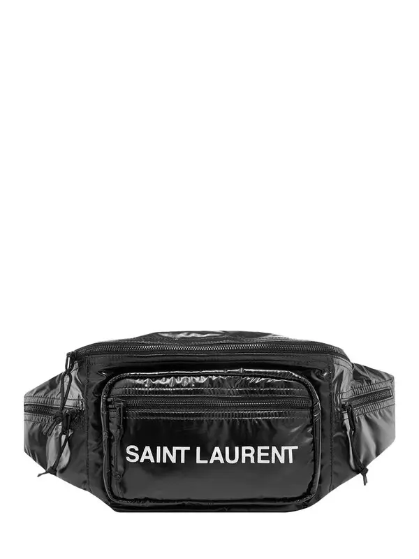 Saint Laurent Logo Printed Padded Belt Bag - Black