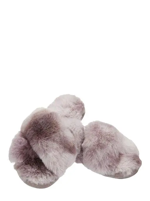 MEMOI Josephine Faux Fur Scuff Slipper - Lavender