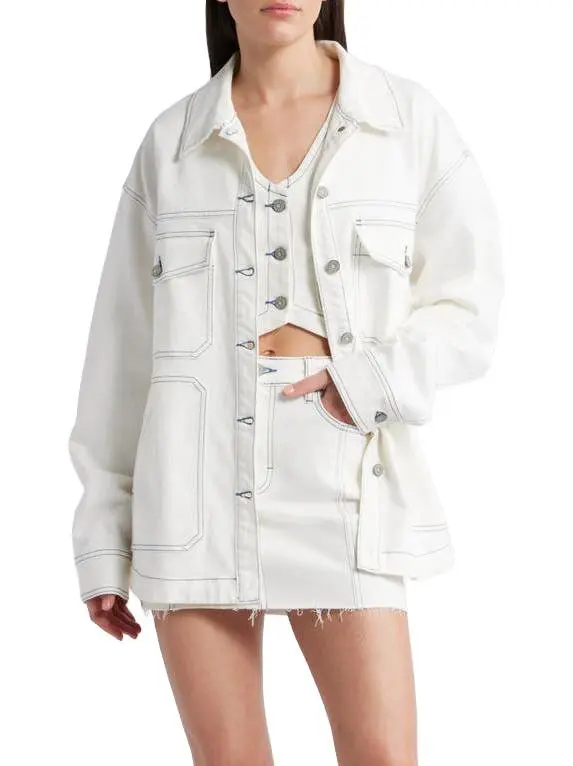 HIDDEN JEANS Oversized Denim Jacket - Pearl