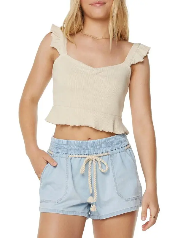 Roxy Coastal Cruisin' Ruffle Strap Camisole - Parchment Solid