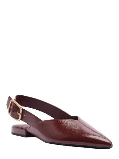 AREZZO Fallon Pointed Toe Slingback Flat - Wine Berry