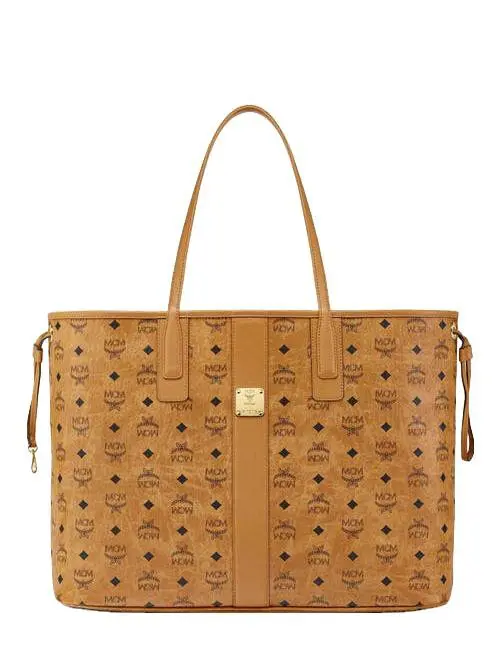 Mcm Large Reversible Liz Shopper - Cognac