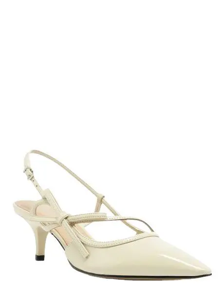 AREZZO Tessa Pointed Toe Slingback Pumps - Polar White