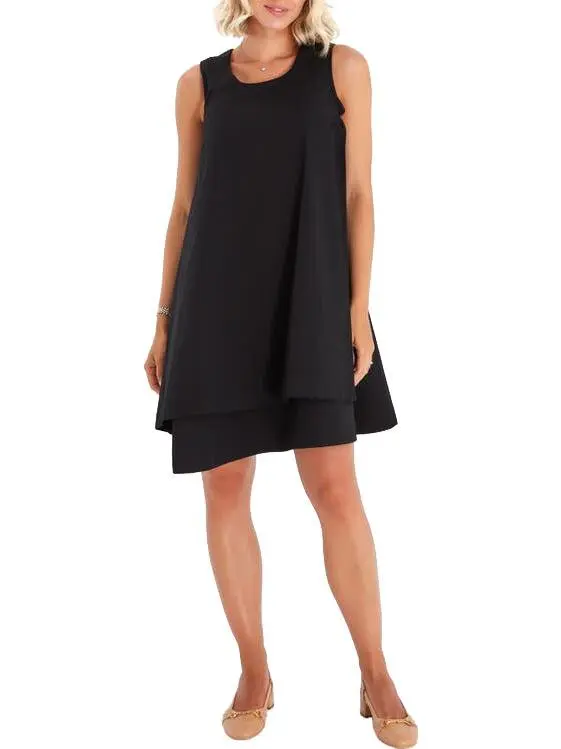 ACCOUCHEE Amaze Cotton Maternity/nursing Swing Dress - Black