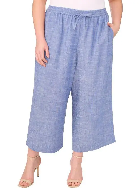 CECE DUPRAZ Wide Leg Drawstring Pants - Indigo Wash