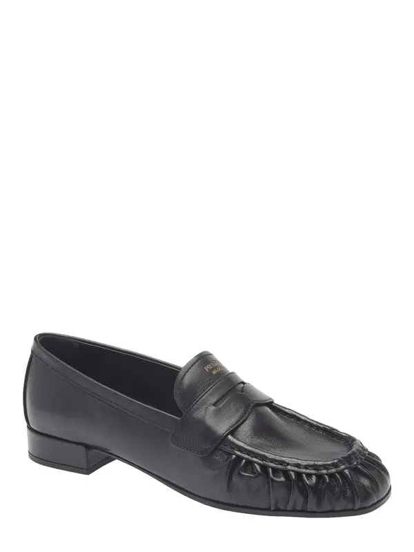 Prada Ruched Toe Penny Loafer - Nero