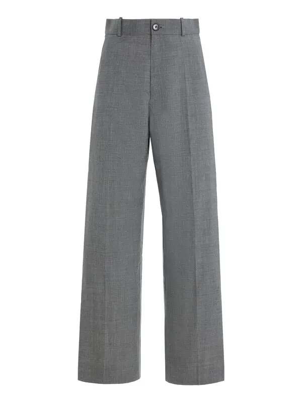 Marie Adam-Leenaerdt Classic Cropped Wool Trousers - Grey