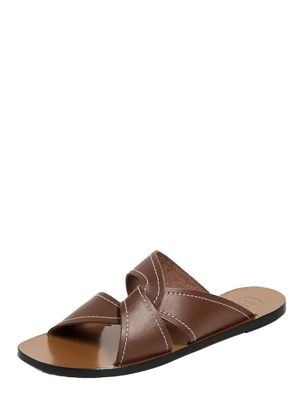 ATP ATELIER Allai Sandals - Cannella/contrast Stitch