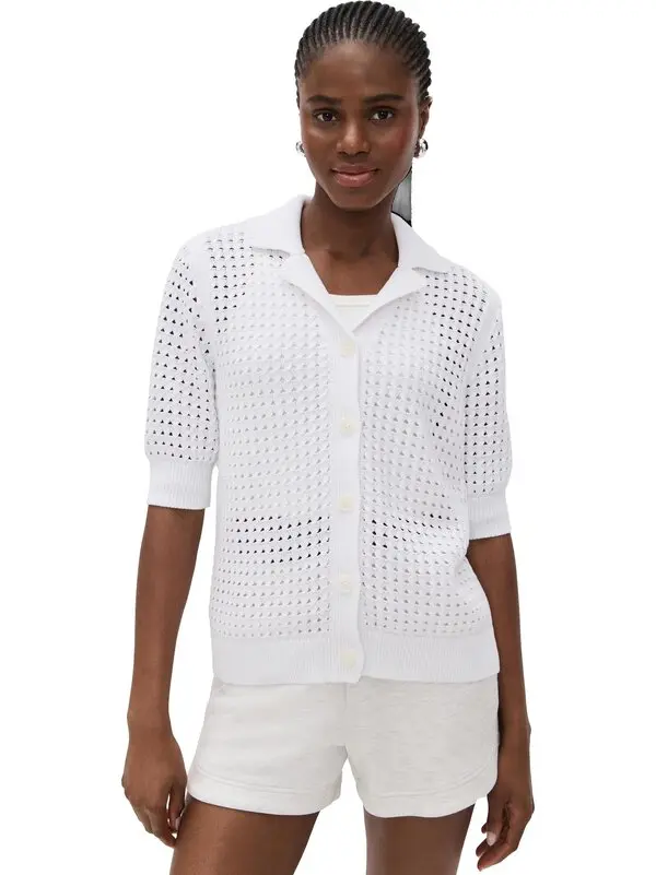 Varley Ellie Knit Shirt - White