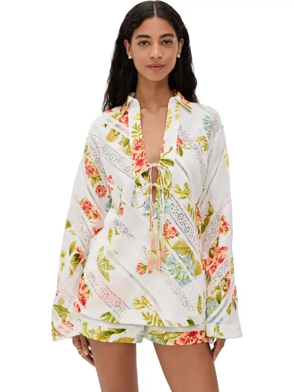 Hemant & Nandita Collared Tunic With Floral Print - Multi