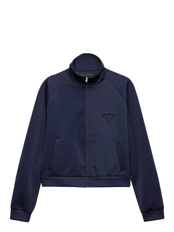 Prada Techno Jersey Full-zip Jacket - Blue